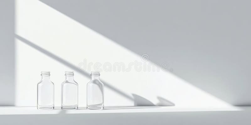 Minimalist Design Featuring Empty Glass Vials on a Clean, Light ...