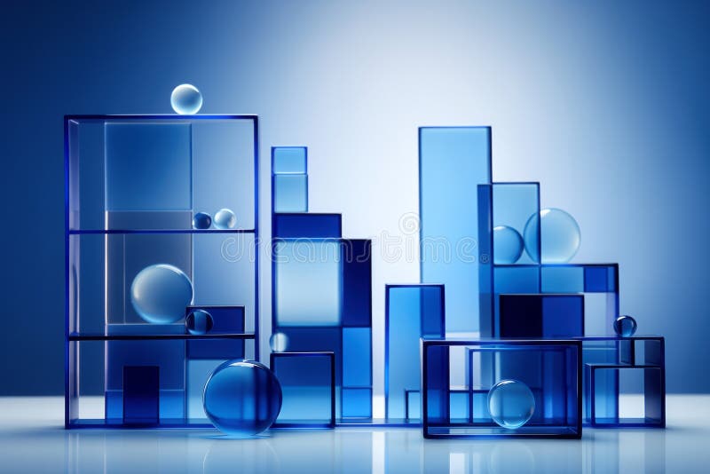 Minimalist Design Featuring Geometric Shapes in Blue, Emphasizing ...