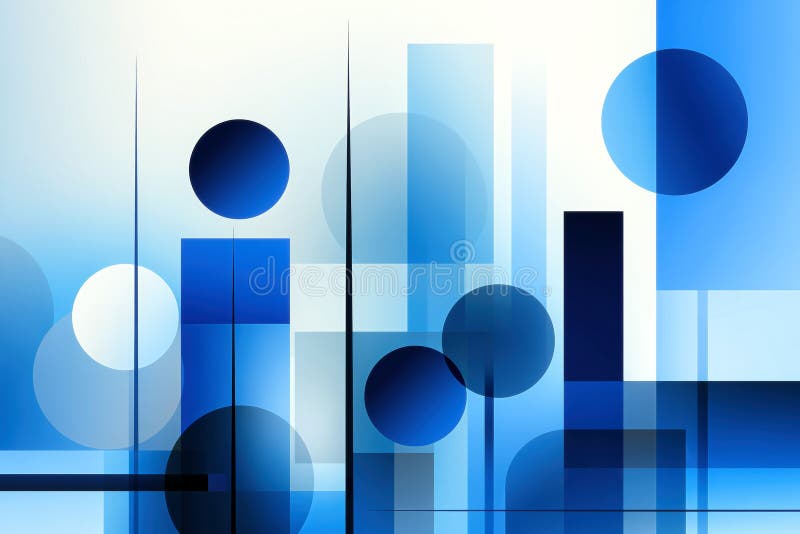 Minimalist Design Featuring Geometric Shapes in Blue, Emphasizing ...