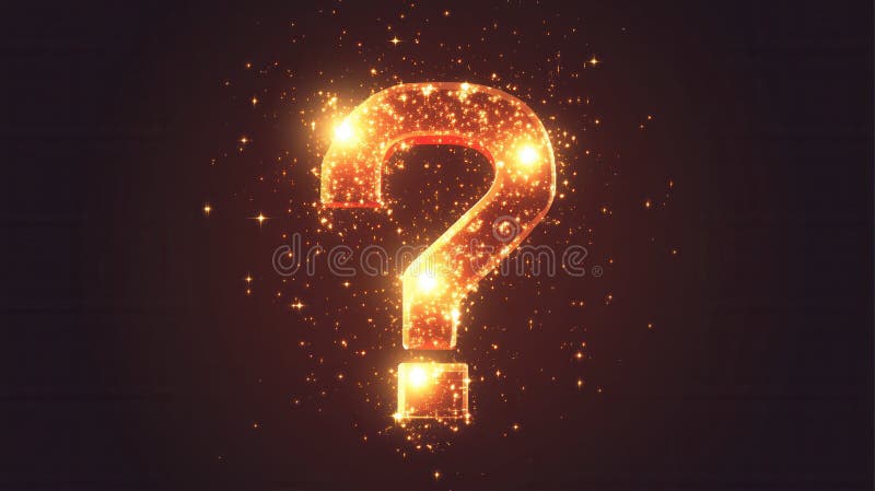 Minimalist Design Featuring a Glowing Question Mark Icon with Light ...