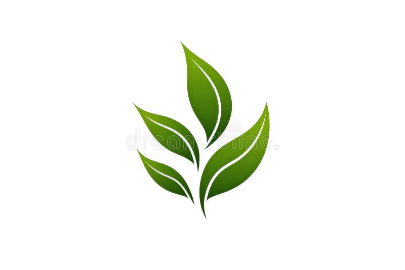 Minimalist Design Featuring a Green Leaf Outline, Emphasizing Natural ...