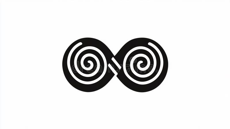 Minimalist Design Featuring an Infinity Symbol with Spiral Patterns in ...