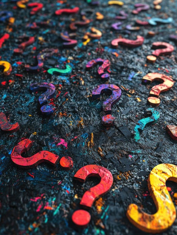 Number of Question Marks on Black Background Stock Image - Image of ...