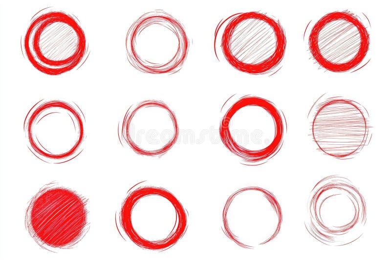 A Minimalist Design Featuring Multiple Red Circles on a White ...