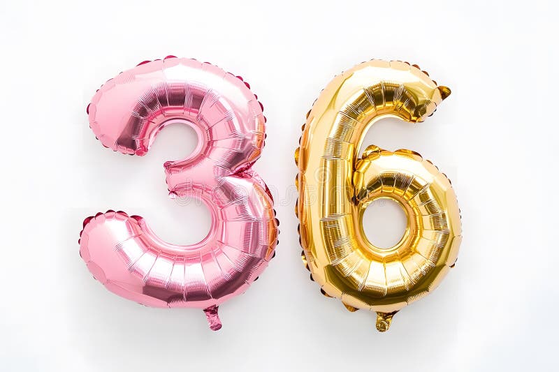 Minimalist Design Featuring the Number 36 Balloon on a White Background ...