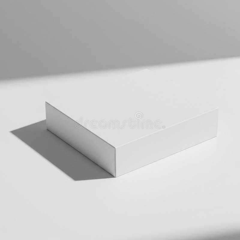 A Minimalist Design Featuring a Plain White Rectangular Box on a Light ...