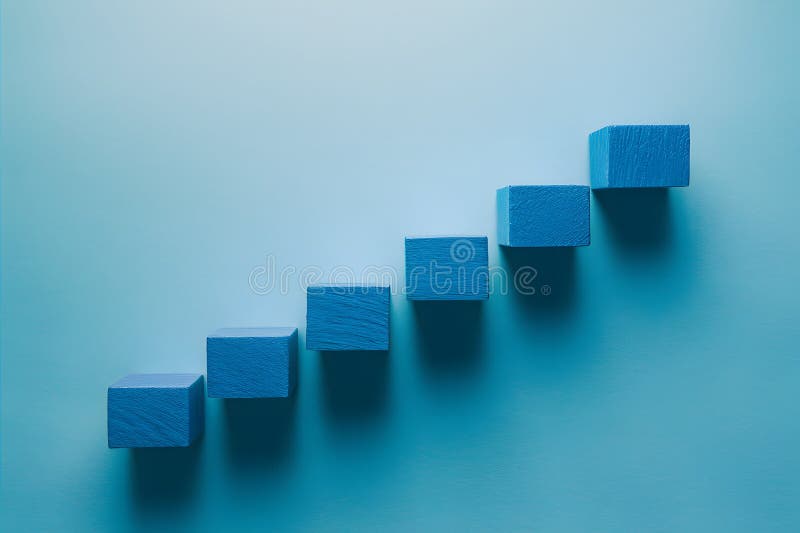 Minimalist Design Featuring a Sequence of Blue Rectangular Blocks on ...