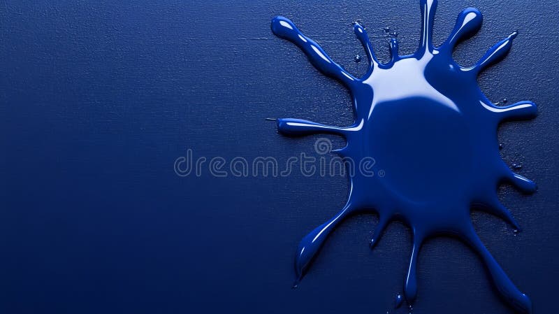 Minimalist Design Featuring a Single Melted Liquid Blob on Deep Blue ...