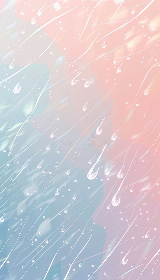 Minimalist Rainy Day Frame: Pastel Colors and Subtle Raindrop Patterns ...