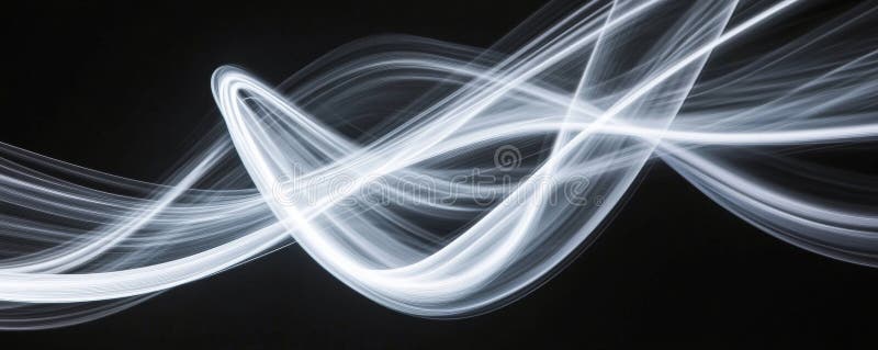 A Minimalist Design Featuring Thin White Light Trails Dancing Across a ...
