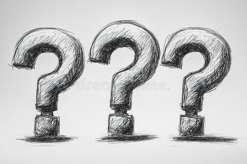 A Minimalist Design Featuring Three Question Marks on a White ...