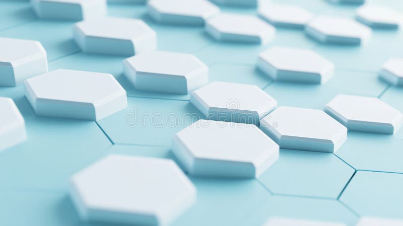 Minimalist Design Featuring a White Hexagon Grid on a Soft Blue ...