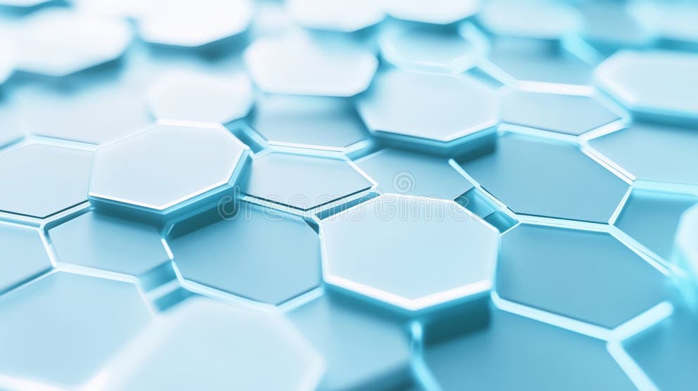 Minimalist Design Featuring a White Hexagon Grid on a Soft Blue ...