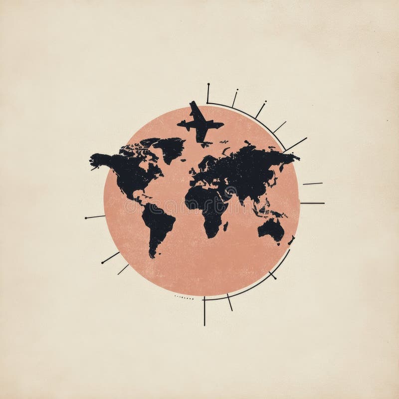 Global Travel Minimalist Art Stock Illustration - Illustration of ...