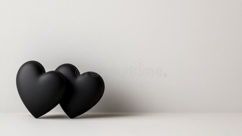 Minimalist Design with Interlocking Black Hearts - Symbol of Unity and Love Stock Photo - Image ...
