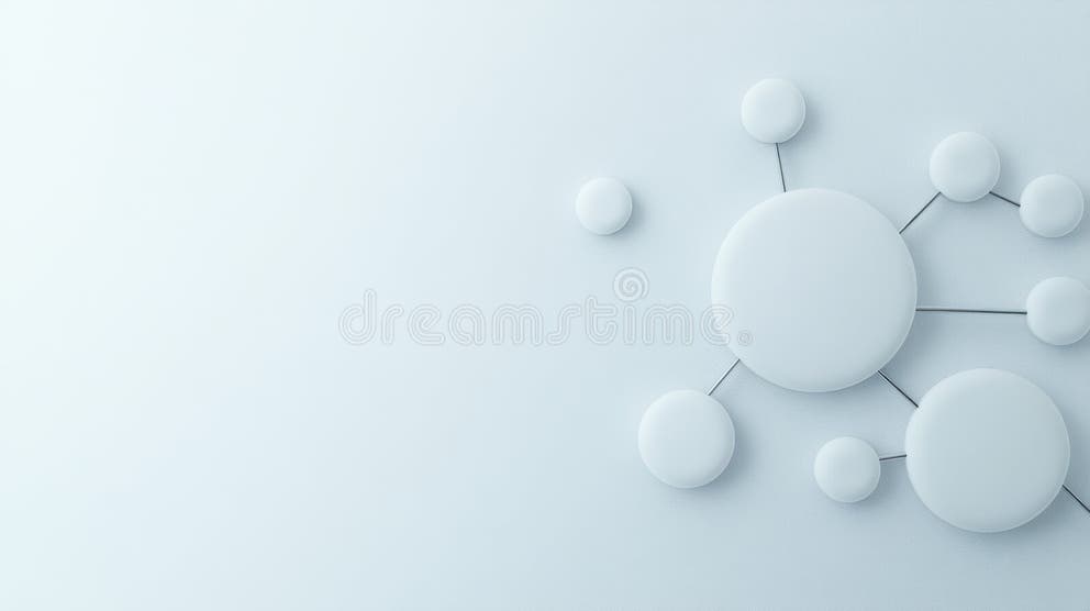Minimalist Design of Network Nodes Connected on Clean White Background ...