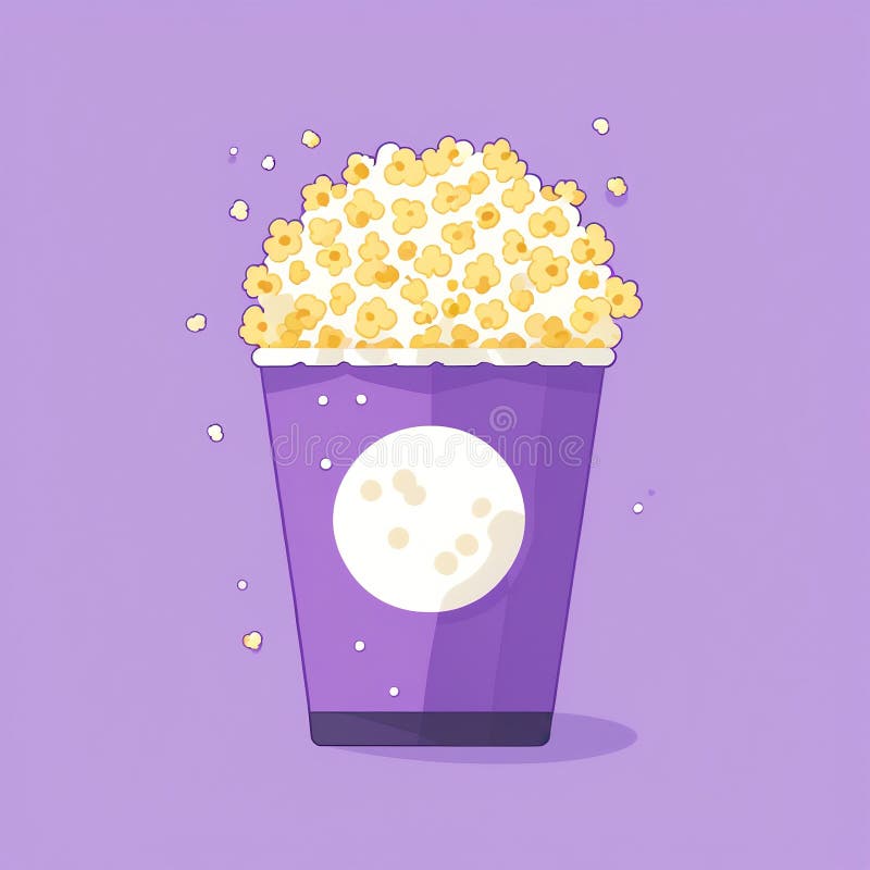 Simple Cartoon Popcorn Packed in Bag Vector Illustration Isolated ...