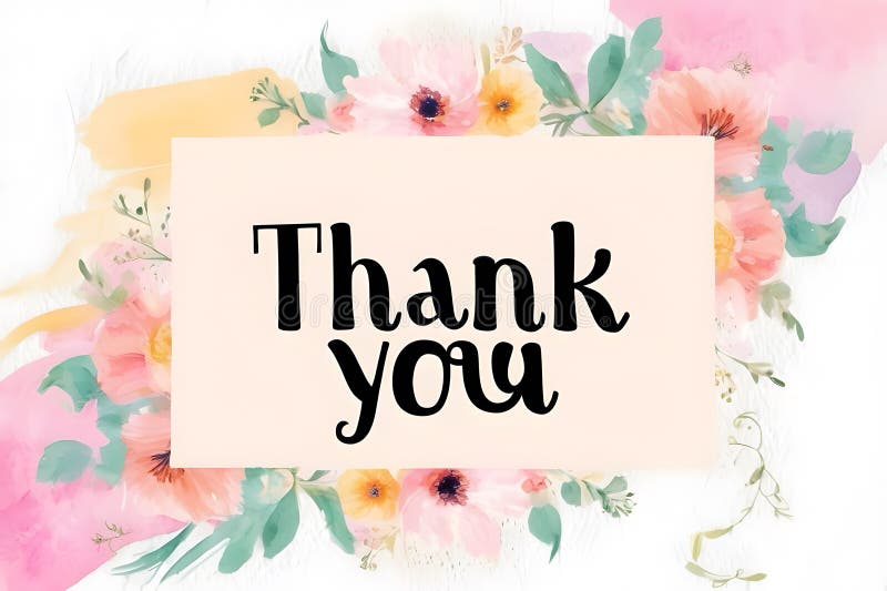 A Minimalist Design Postcard of Thank You Stock Photo - Image of light ...