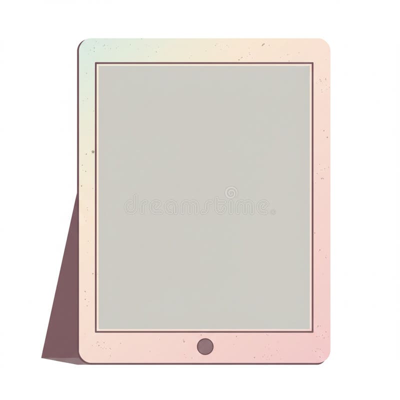 A Minimalist Design of a Rectangular Tablet with a Pastel Pink Border ...