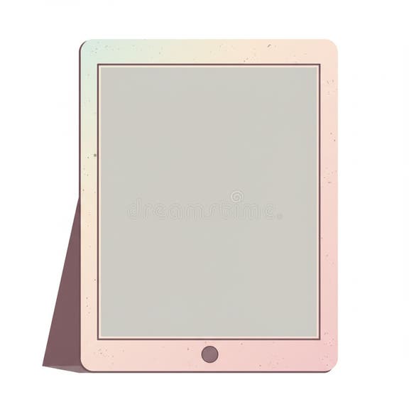 A Minimalist Design of a Rectangular Tablet with a Pastel Pink Border ...