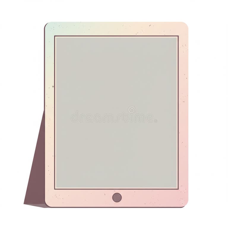 A Minimalist Design of a Rectangular Tablet with a Pastel Pink Border ...