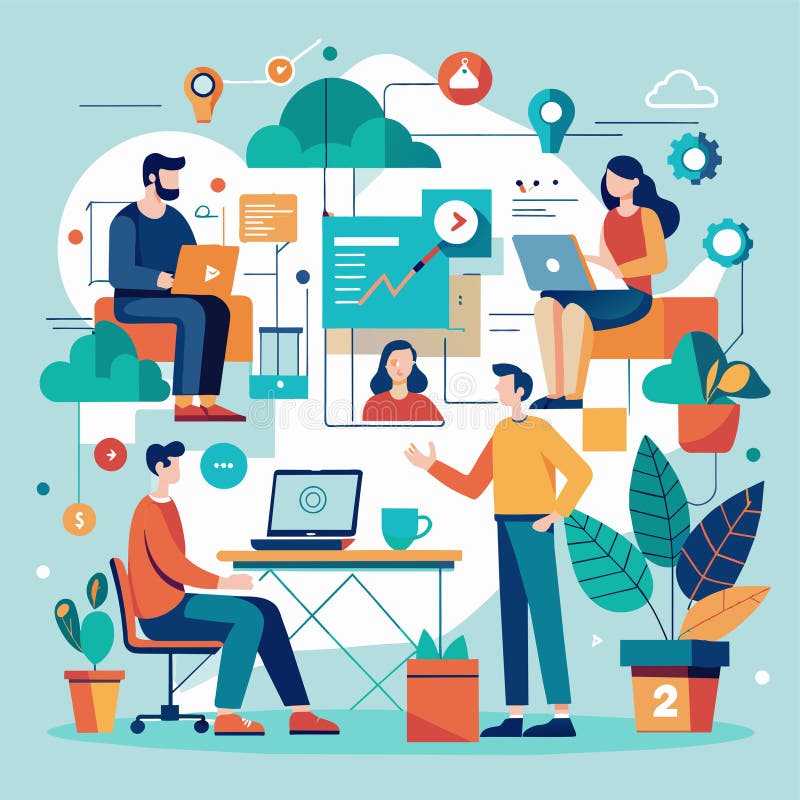 A Minimalist Design Showcasing a Collaborative Workspace with Diverse ...