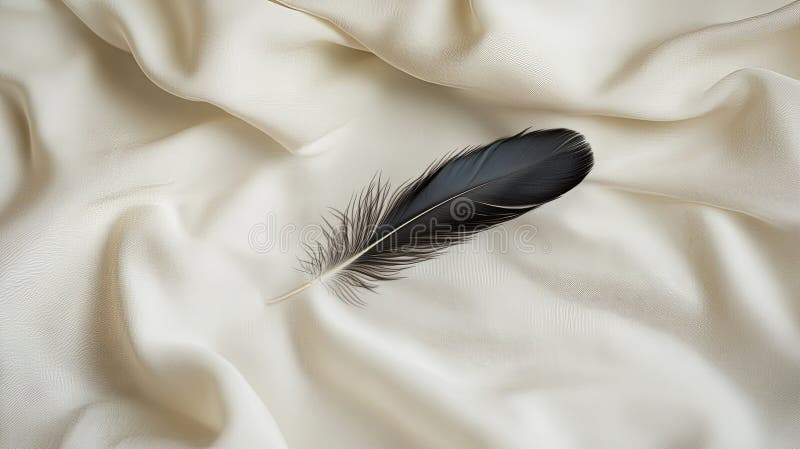 A Minimalist Design of a Single Feather Resting on a Clean White Stock ...