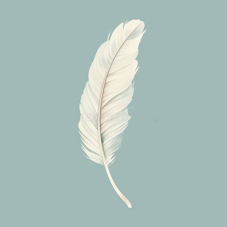 Minimalist Design of a Single Feather, Symbolizing Grace and Lightness ...