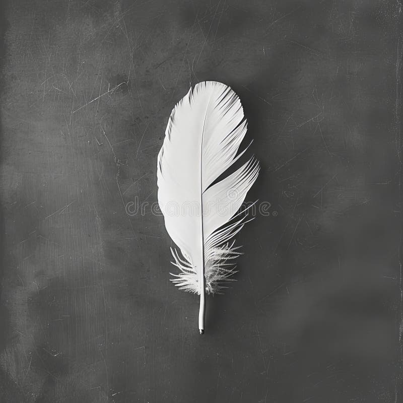 Minimalist Design of a Single Feather, Symbolizing Grace and Lightness ...