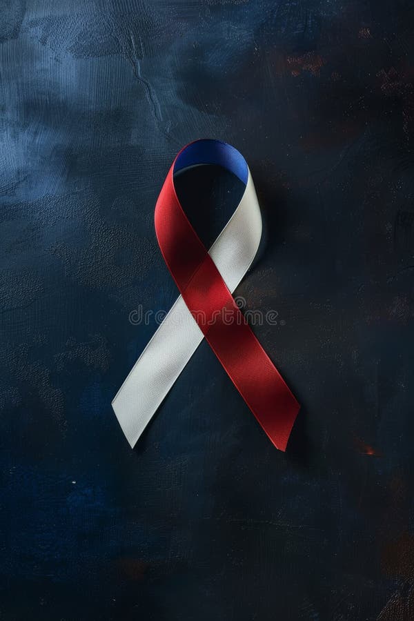 Minimalist Design of a Single Red, White, and Blue Ribbon. Stock ...