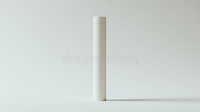 Minimalist Design of a Sleek, White Cylindrical Object Standing ...