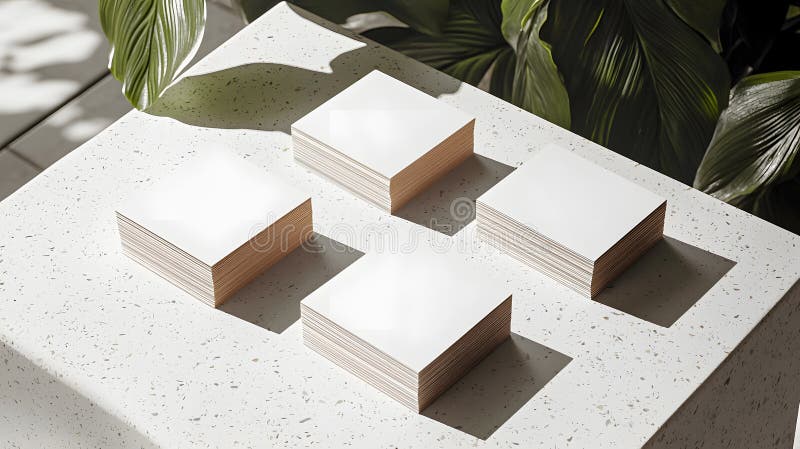 Minimalist Design with Stacked Blank Notes. Stock Illustration ...