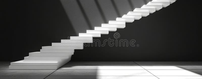 The Minimalist Design of the Staircase is Accentuated by Soft Lighting ...