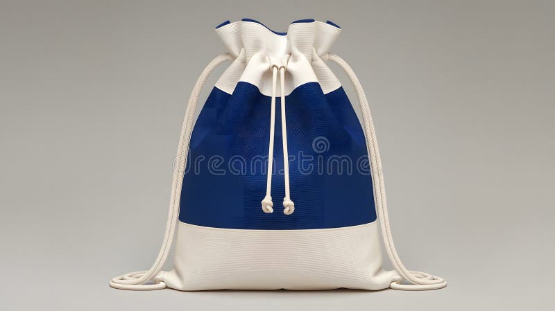 Minimalist Drawstring Backpack with Black Cords in Modern Design Stock ...