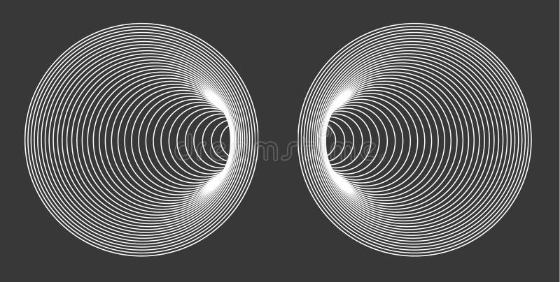 Minimalist Design of Two Mirrored Circles with Concentric White Lines ...