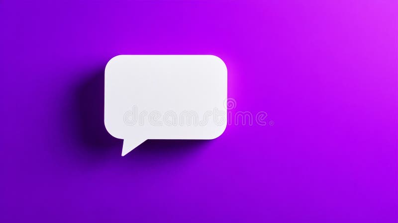 Minimalist Design with a White Speech Bubble on a Deep Purple Gradient ...