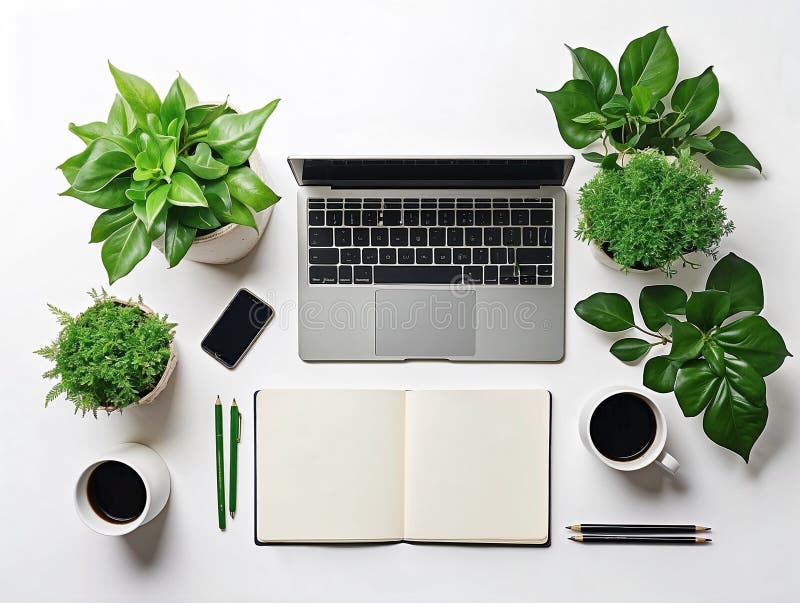Minimalist Desk Layout Concept, Comfortable and Beautiful Computer Desk ...