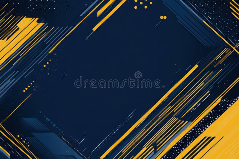 Abstract Geometric Design with Yellow and Blue Lines Stock Illustration ...