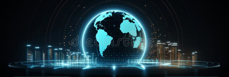 Minimalist Digital Infographic, Simple Globe with Clean Graphs and Data ...