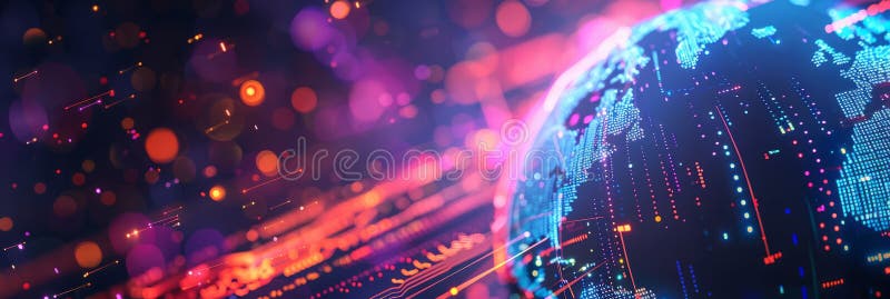 Minimalist Digital Infographic, Simple Globe with Clean Graphs and Data ...