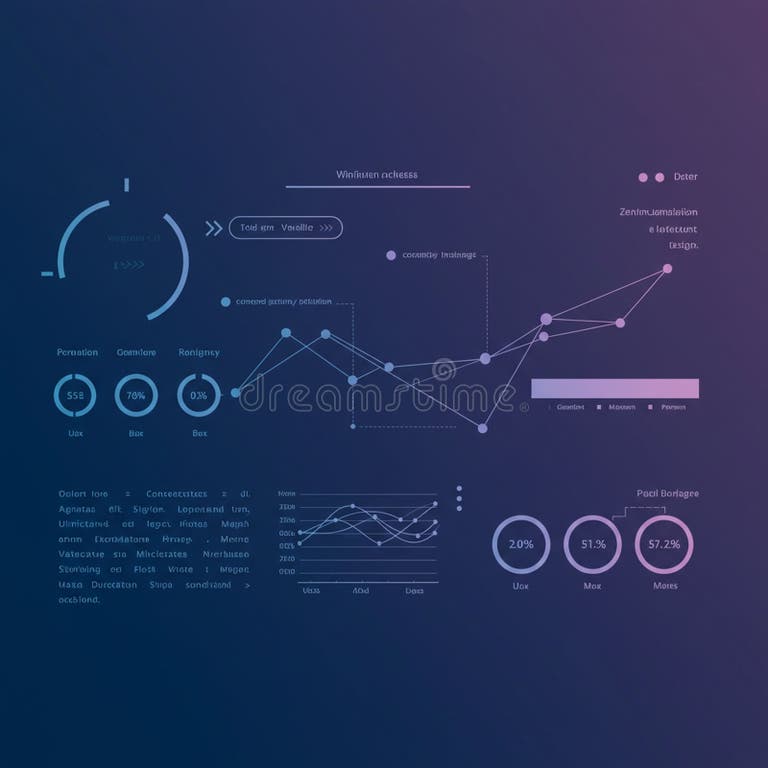 Minimalist Digital Interface Featuring a Series of Charts and Graphs on ...