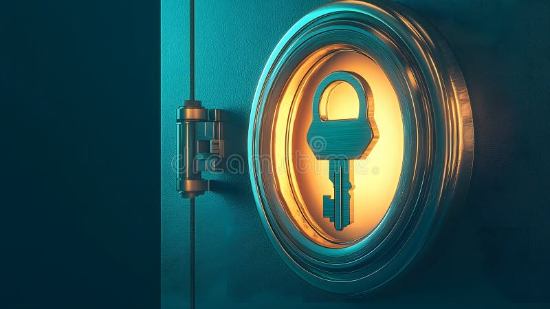 Minimalist Digital Key Unlocking Concept Stock Illustration ...