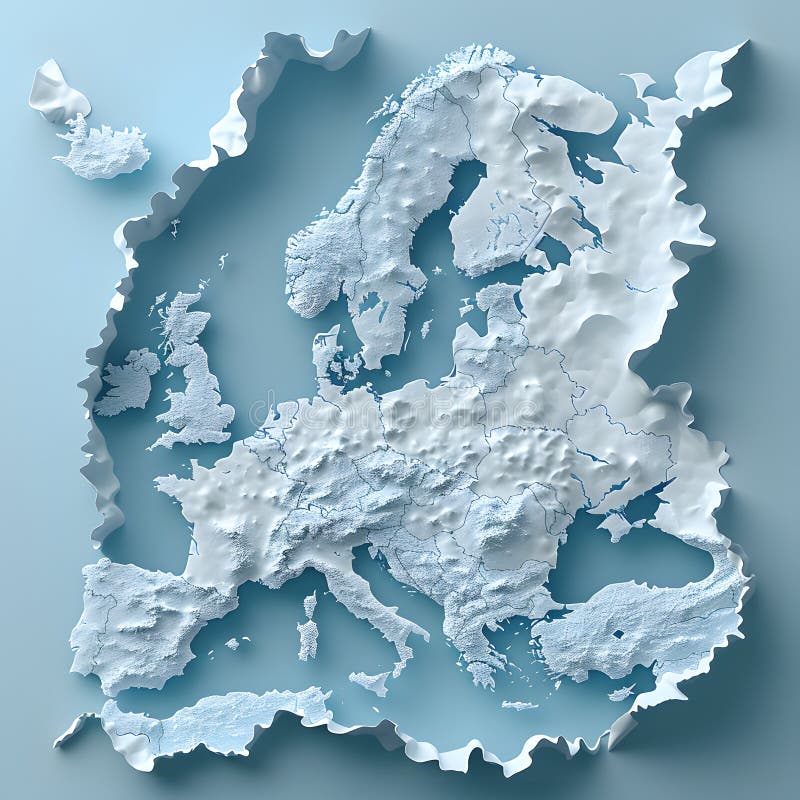 Minimalist Digital Map of Europe - Creative Background for Abstract ...