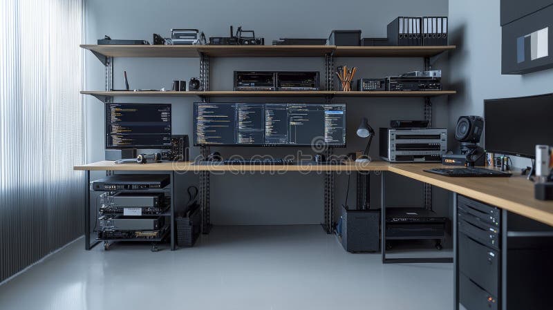 Minimalist Digital and Physical Workspace Setup Modern Office High-tech ...