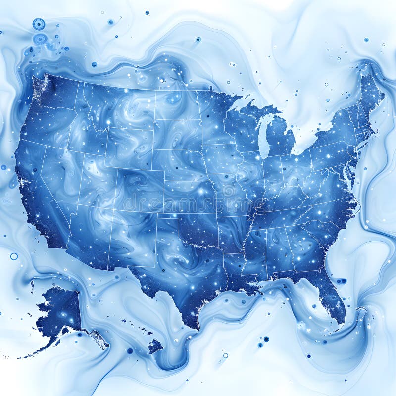 Minimalist Digital USA Map Illustration Stock Illustration ...