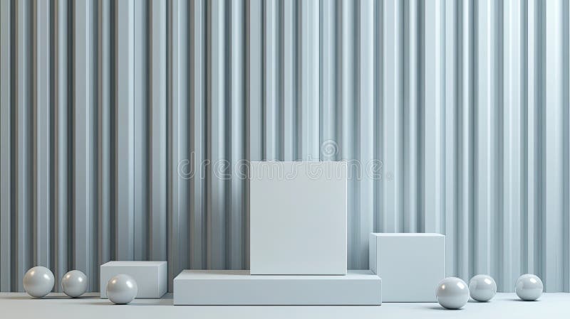 Minimalist Display Features a White Box on Three Smaller Boxes ...