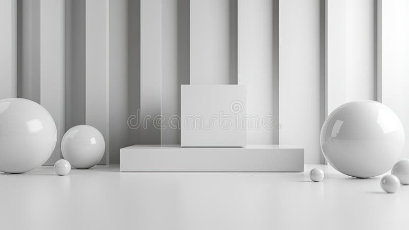 Minimalist Display Features a White Box on Three Smaller Boxes ...