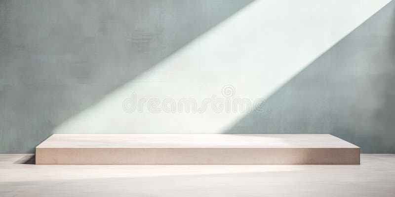 Minimalist Display Platform Illuminated by Natural Light in a ...