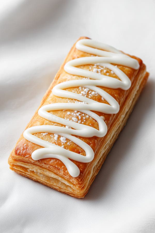 Minimalist Display of Rectangular Danish Pastry Topped with White Icing ...