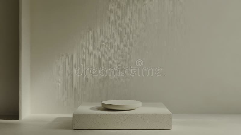 Minimalist Display with a Simple Round Plate Stock Illustration ...